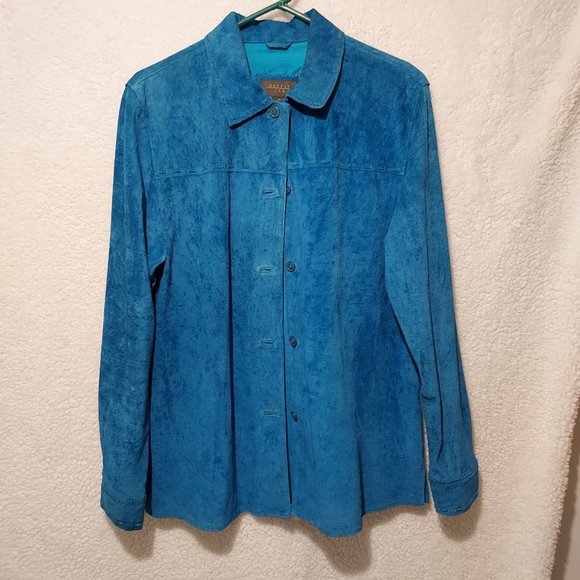 Outfit J P R | Jackets & Coats | Outfit J P R Turquoise Blue Suede ...